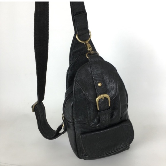 Amerileather | Bags | Nwot Ameri Mini Backpack Black Leather Sling Bag | Poshmark
